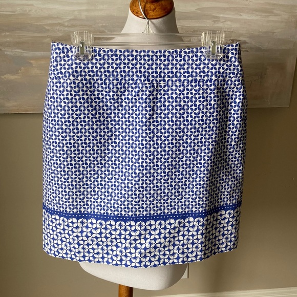 Talbots | Skirts | Talbots Crisp Blue And White Skirt | Poshmark